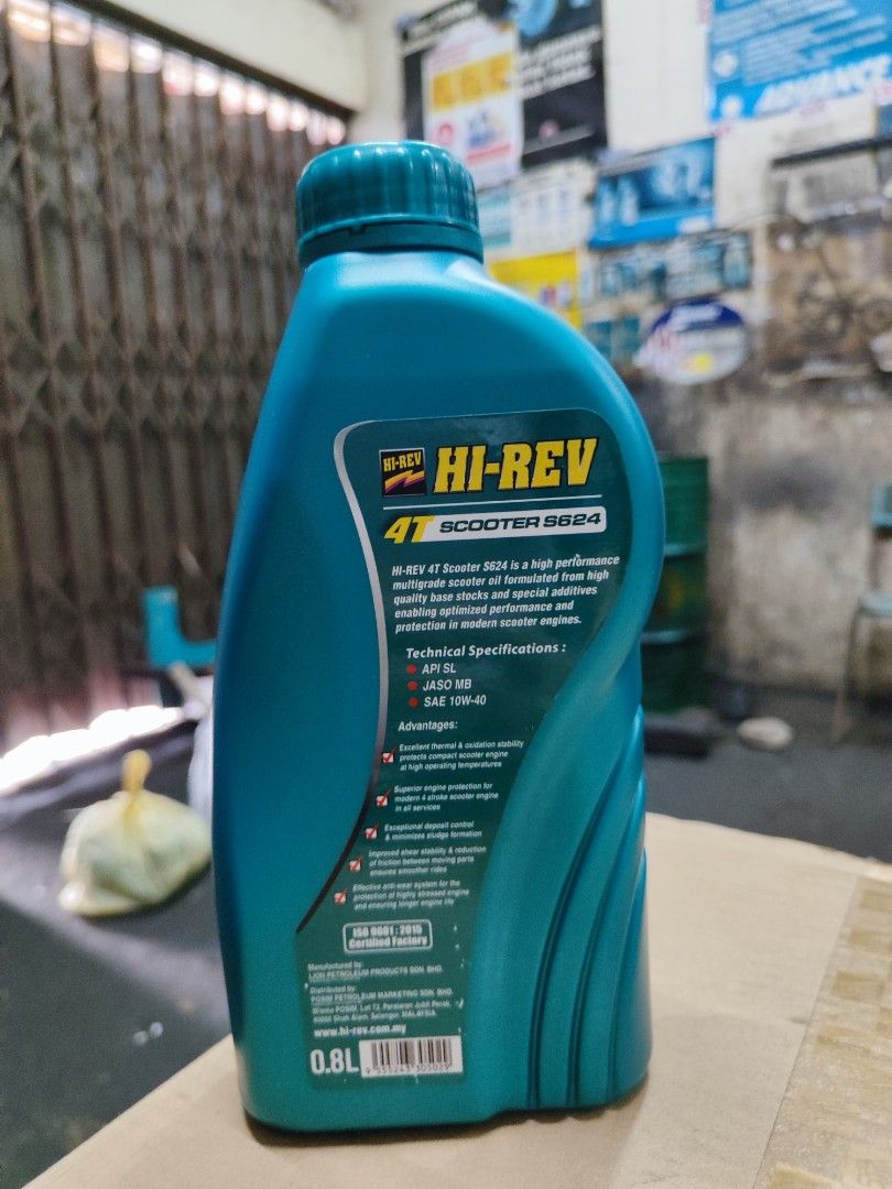 Hi-Rev 4T Scooter S624 Motorcycle Engine Oil 0.8L, Auto Accessories on ...