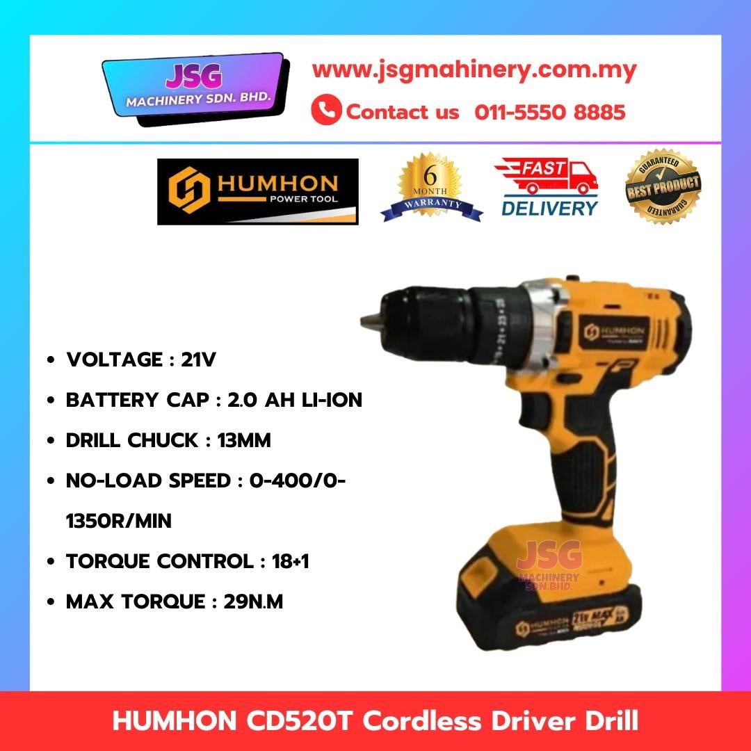 HUMHON CD520T Cordless Driver Drill – Rechargeable Power Drill for Home ...