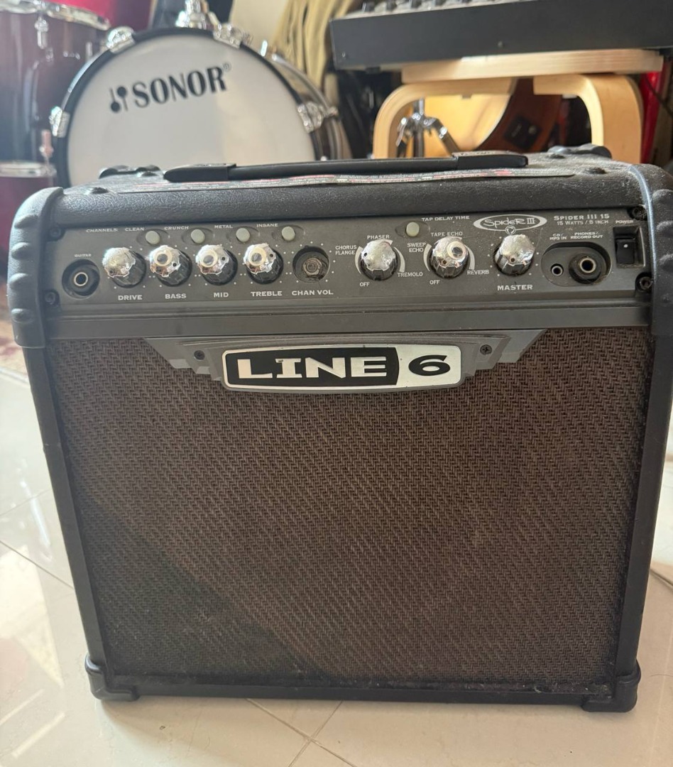 Line 6 Spider III 15-Watt Guitar Amplifier (with googly eyes), Hobbies ...