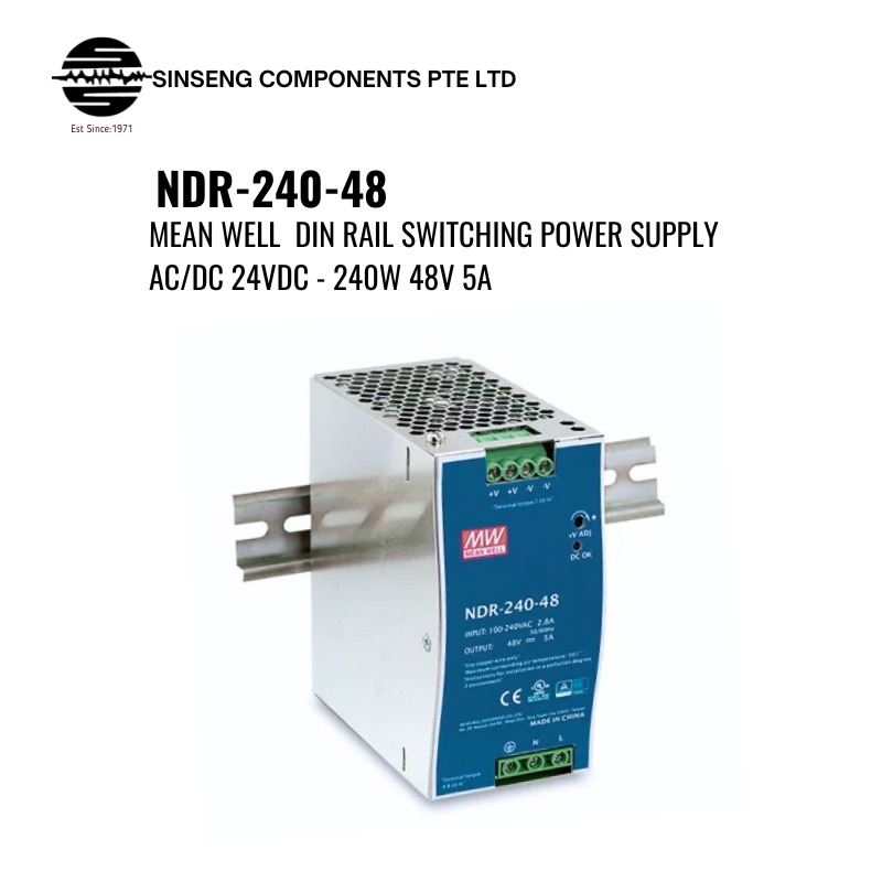 Mean Well NDR-240-48 (NDR-240) Meanwell DIN RAIL Switching Power Supply ...