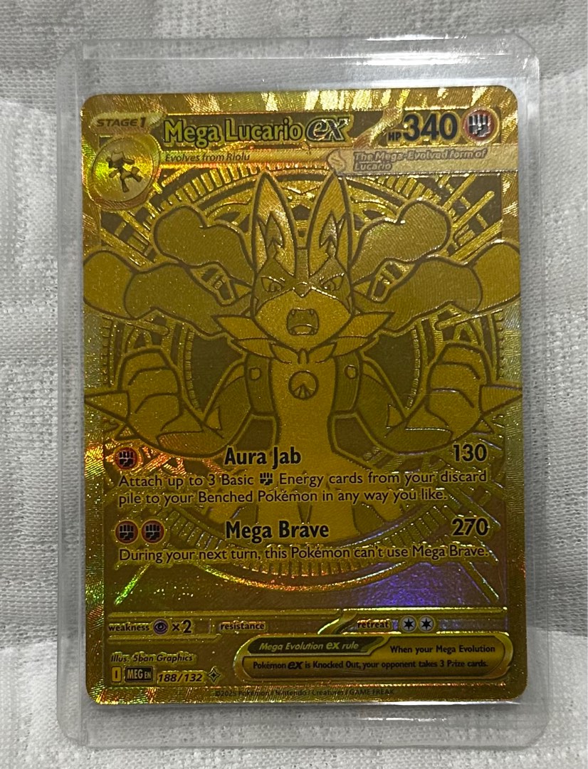 Mega Lucario EX Gold Pokemon Card (MUR), Hobbies & Toys, Toys & Games ...