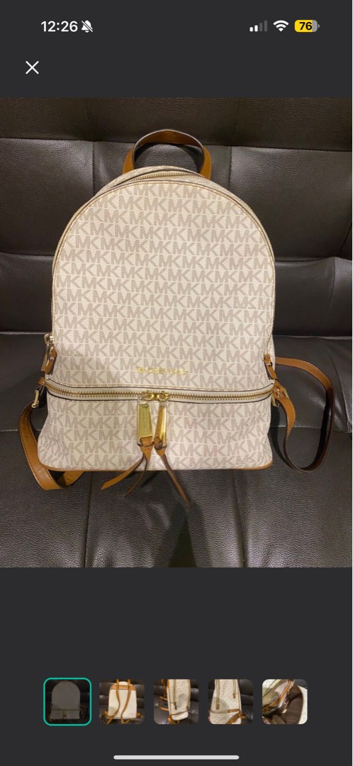 Michael Kors MK Signature Backpack, Women's Fashion, Bags & Wallets ...