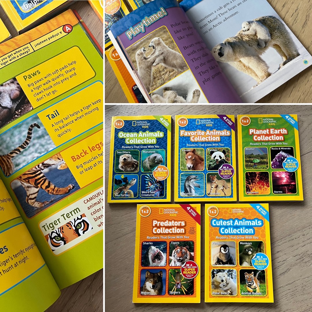 Level 1 & 2 National Geographic Kids Readers Collection (4-in-1 Books ...
