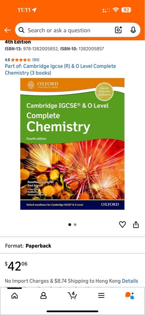 NEW Cambridge IGCSE & O Level Complete Chemistry: Student Book (Fourth Edition), 興趣及遊戲, 書本 & 文具 ...