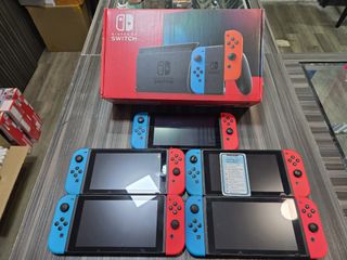 Nintendo Switch V2 Red Blue Joy-Cons | Like New | Full Set + Bonus Case ...