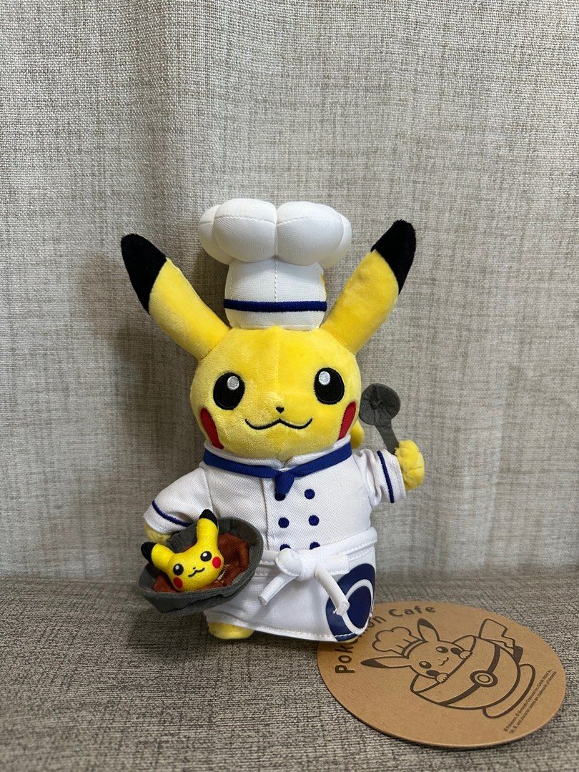 Pokemon Cafe Chef Pikachu Plush, Hobbies & Toys, Toys & Games on Carousell