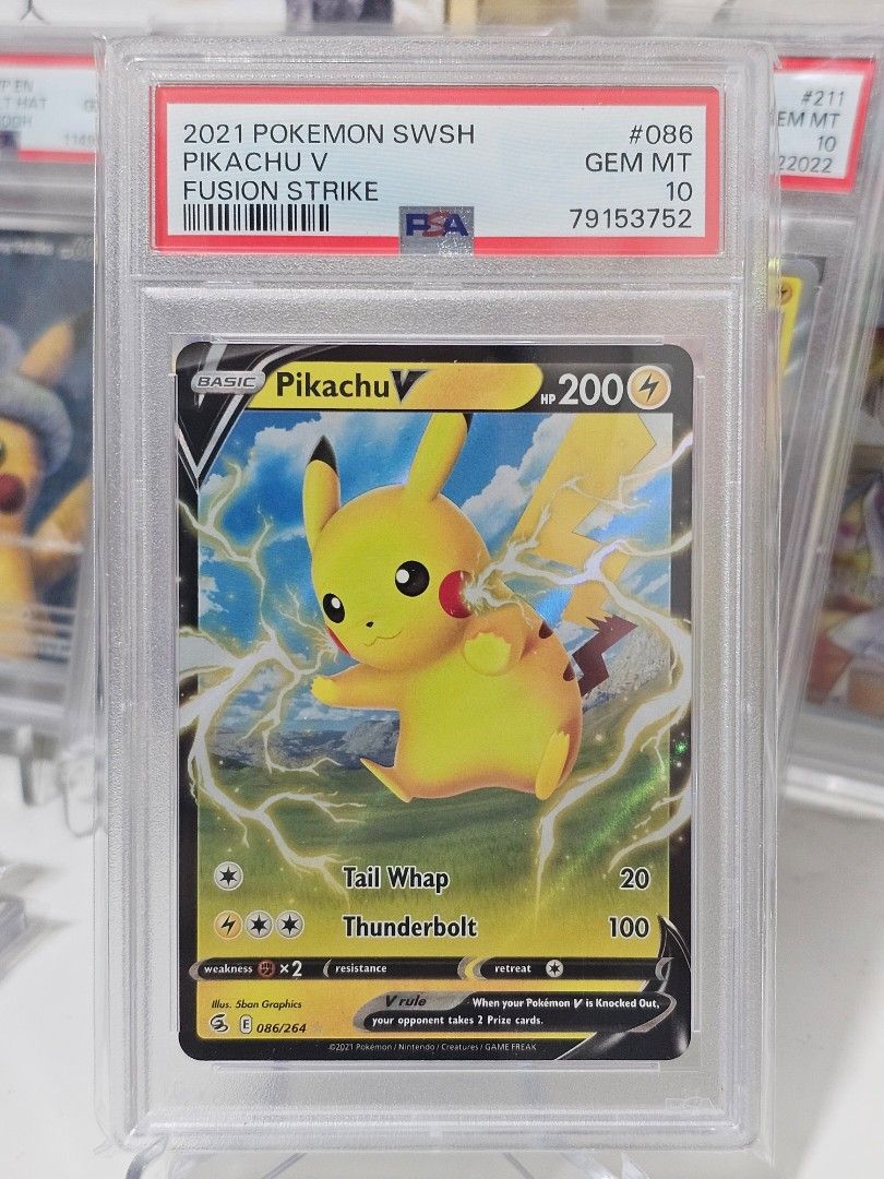 Pokemon TCG - Pikachu V Fusion Strike PSA 10, Hobbies & Toys, Toys ...