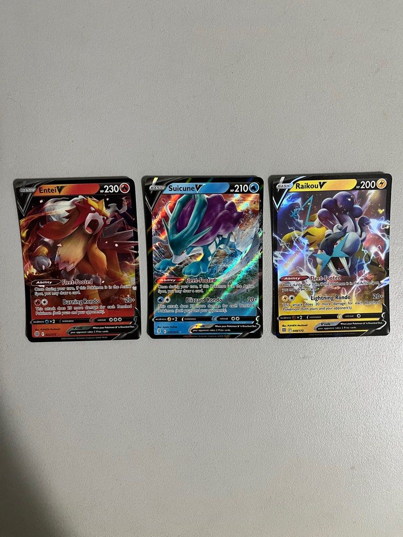 Pokemon V Cards - Entei, Suicune, Raikou, Hobbies & Toys, Toys & Games ...