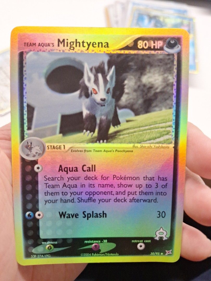 Pokémon cards team aqua mightyena, Hobbies & Toys, Toys & Games on ...