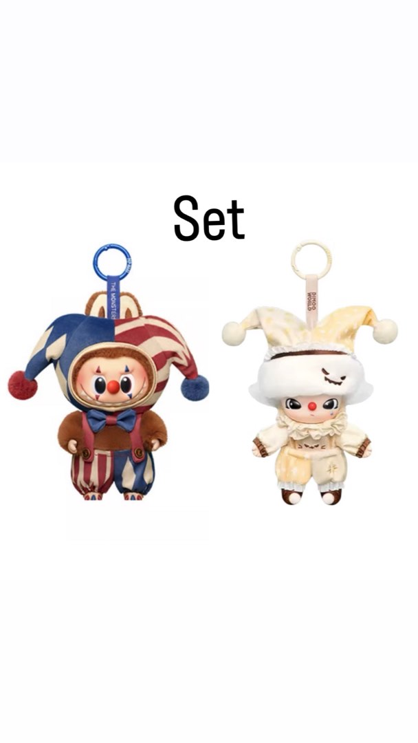 (Set) Pop Mart Why So Serious Labubu (Juggling Clown) & Dimoo (Lumino ...