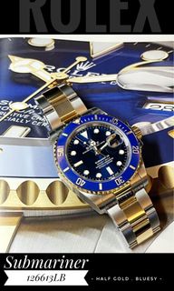 2025 126613LB Rolex Submariner Blue Dial Gold and Steel, Luxury ...