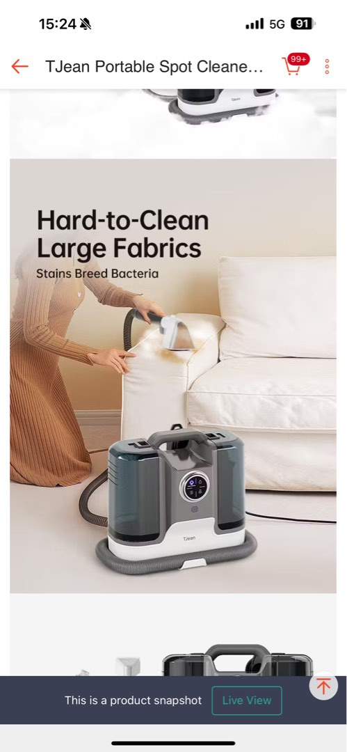 TJean Portable Spot Cleaner - Hard-to-Clean Fabrics, TV & Home ...