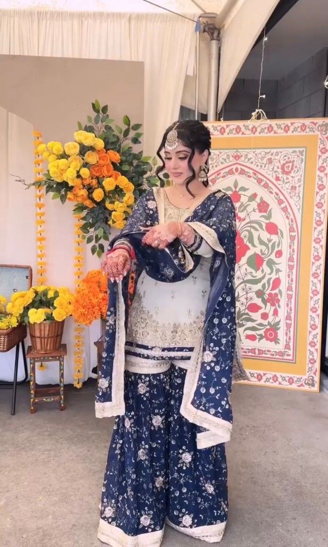 Top with sharara Palazzo suit, Women's Fashion, Dresses & Sets, Evening ...