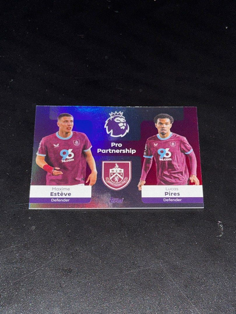topps Premier League 25/26 Pro Partnership Esteve & Pires burnley ...
