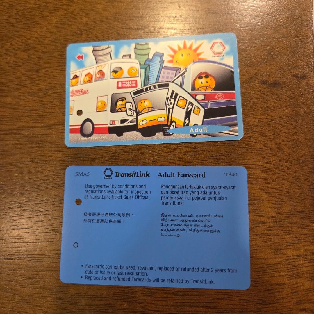 TransitLink Adult Farecards - Set of 4, Hobbies & Toys, Memorabilia ...