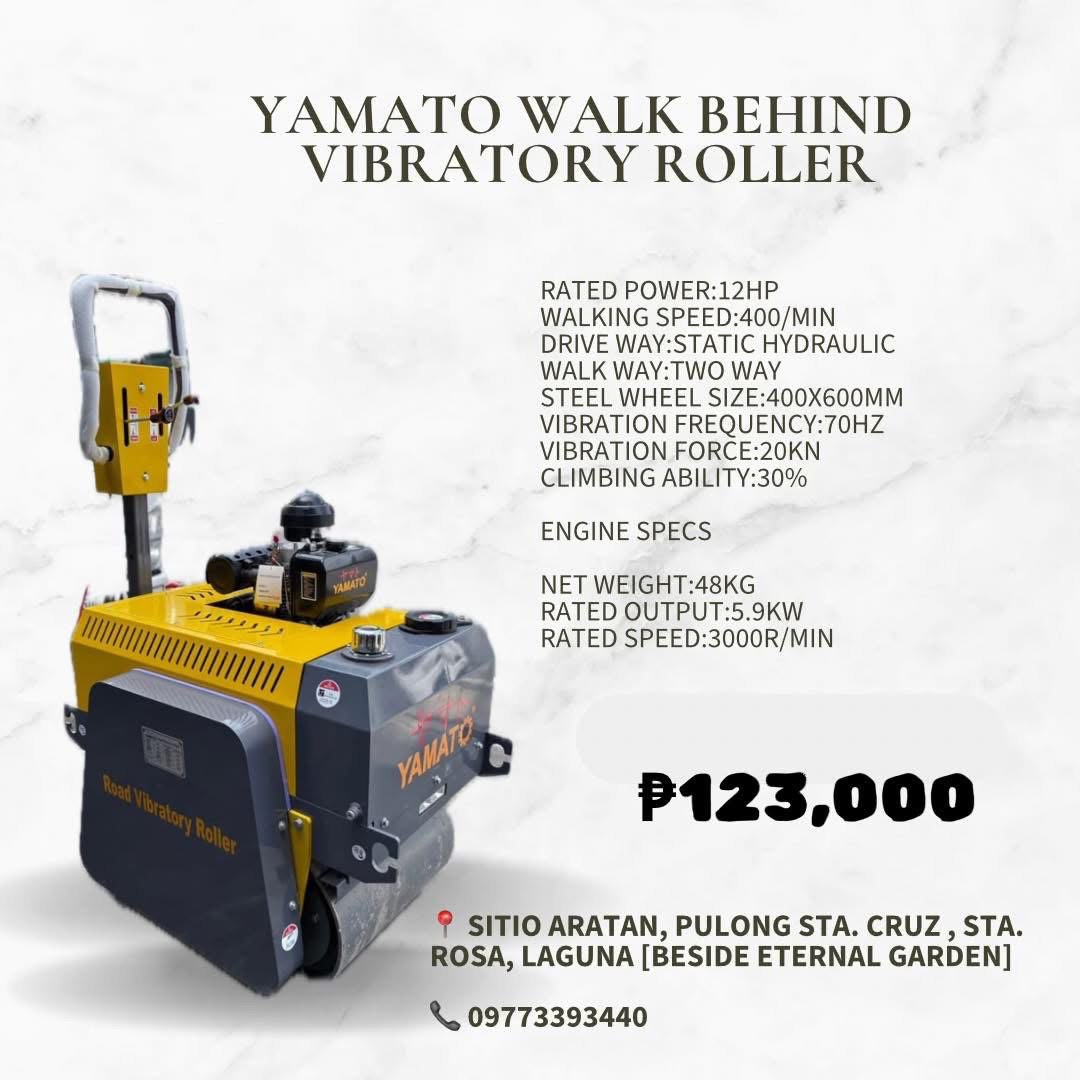 YAMATO WALK BEHIND VIBRATORY ROLLER MINI PISON DOUBLE DRUM DIESEL ...