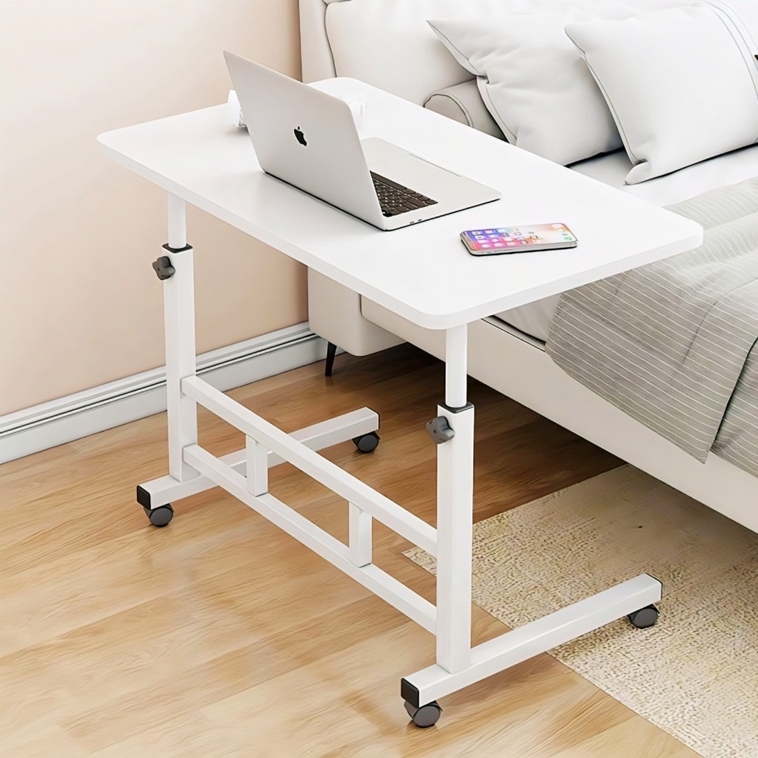 Adjustable Laptop Side Table | Rolling Study Desk | Mobile Workstation ...