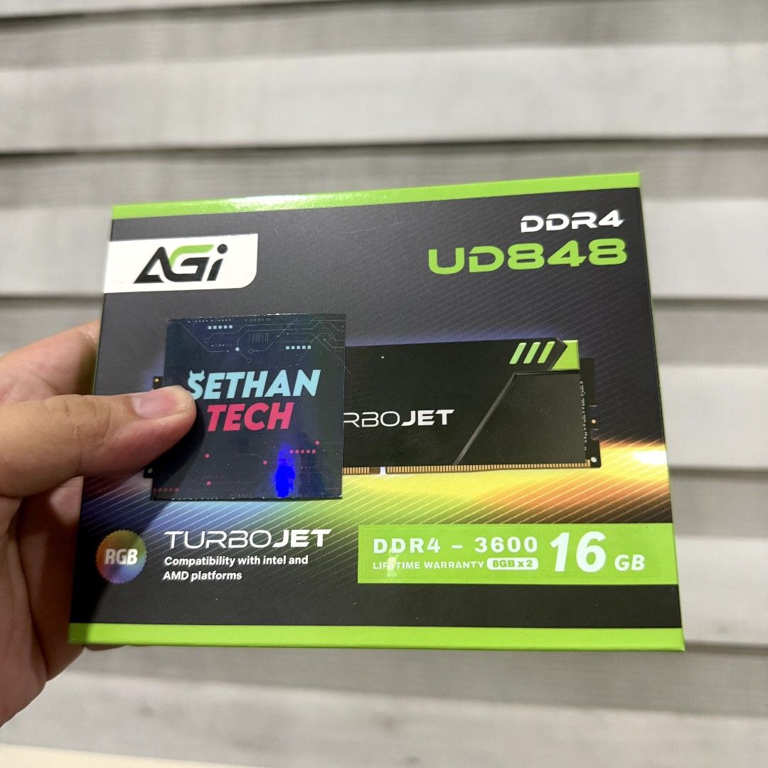 AGI TURBOJET RGB BLACK 8GB x 2 3600MHZ CL18 DDR4, Computers & Tech ...