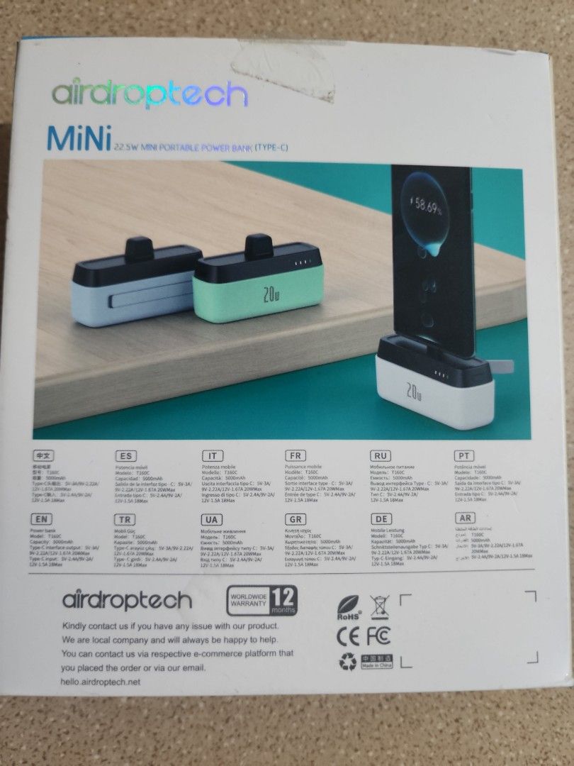 Airdroptech mini 22.5W portable power bank (type-c), Mobile Phones ...