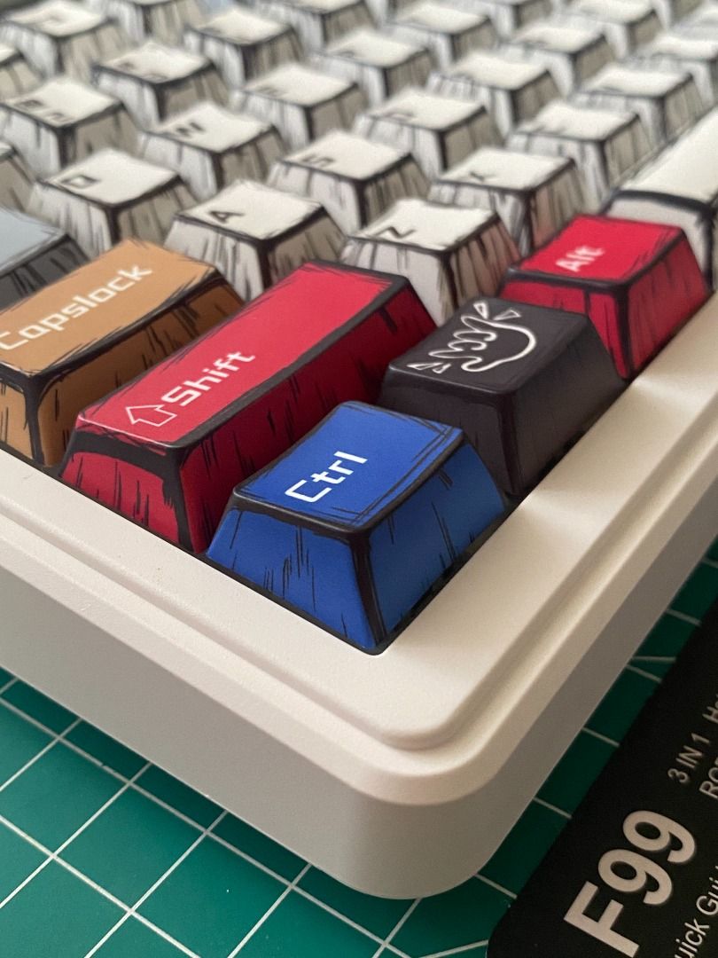 AULA F99 Mechanical Keyboard Trimode Wired 2.4ghz Bluetooth Comic Wood ...