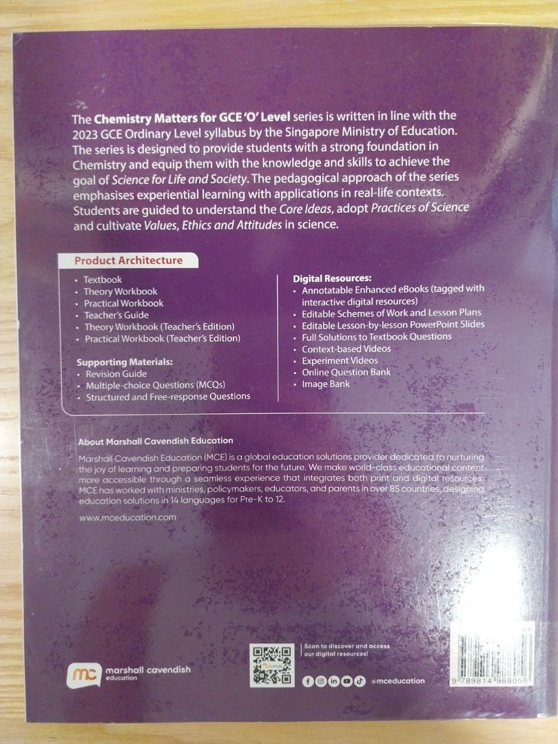 Chemistry Matters GCE 'O' Level Textbook 3rd Edition, Hobbies & Toys ...