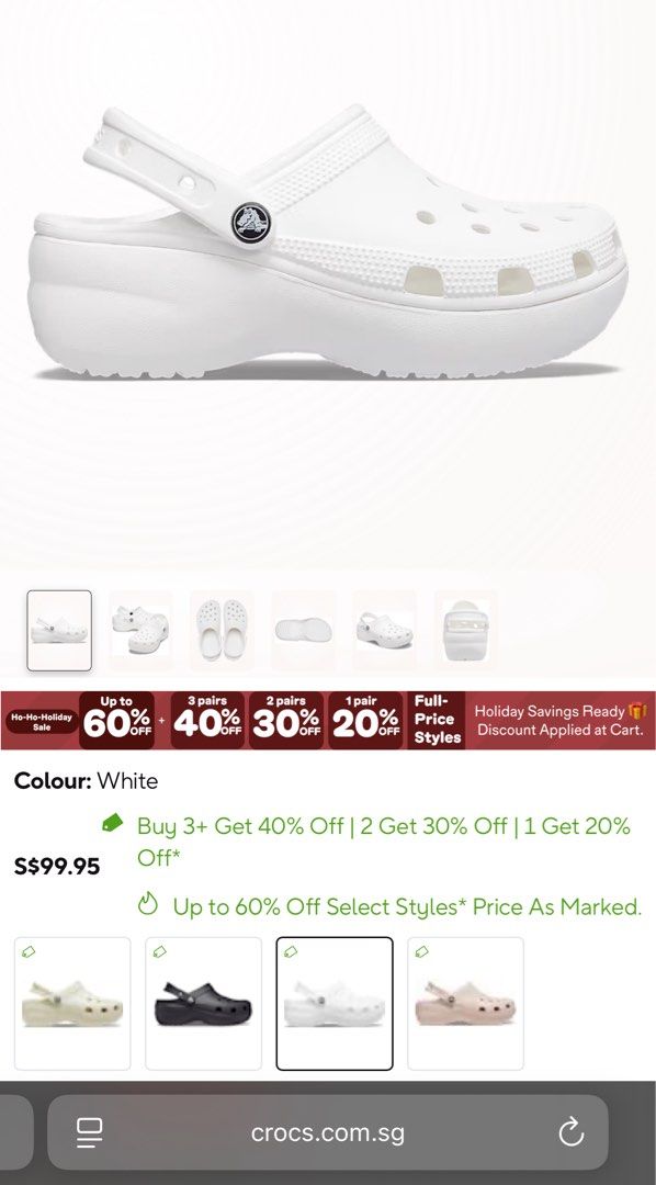 CROCS Women's Classic Platform Clog, Women's Fashion, Footwear, Sandals ...