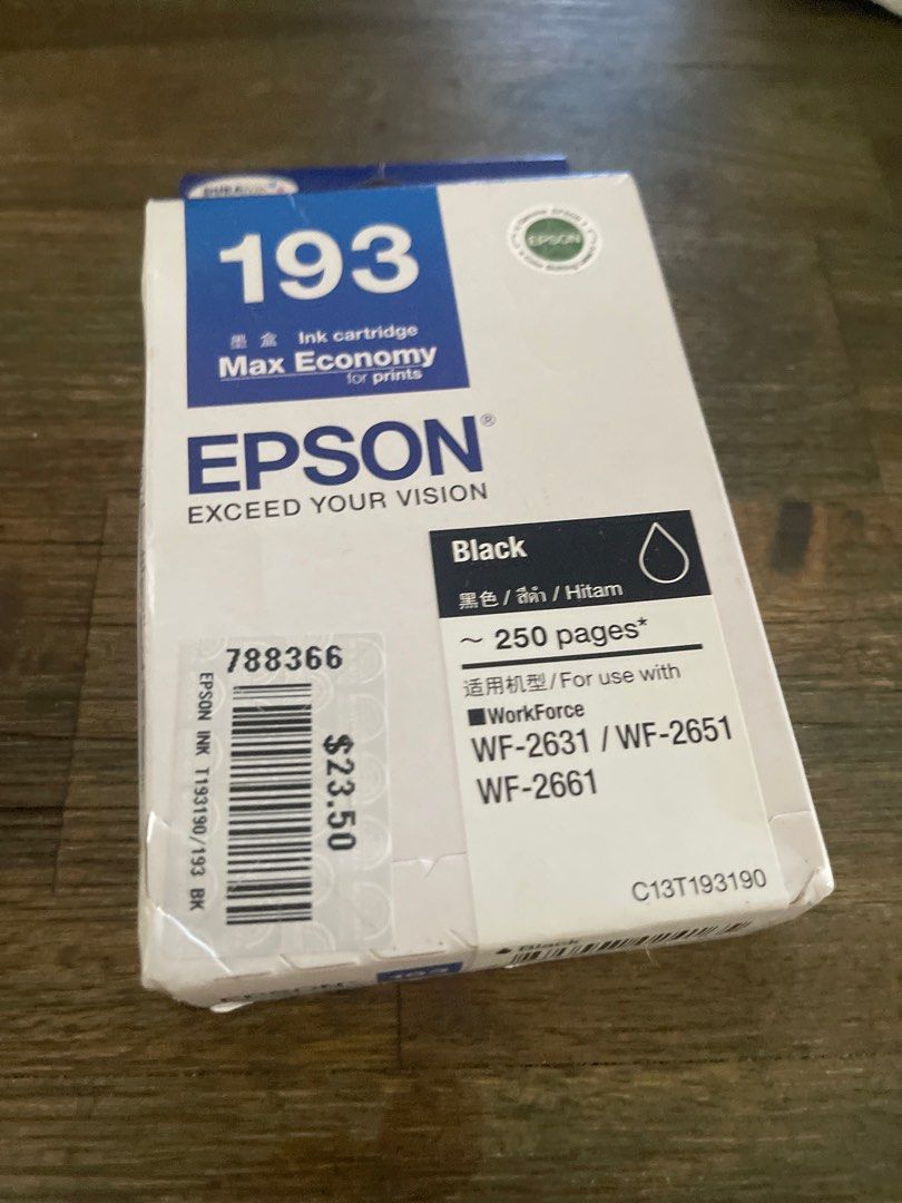 Epson 193 Black Ink Cartridge, Computers & Tech, Printers, Scanners ...