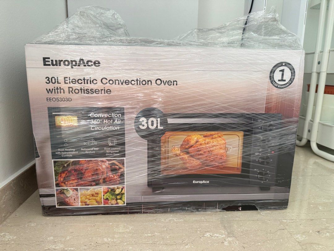 EuropAce 30L Electric Convection Oven with Rotisserie, TV & Home ...