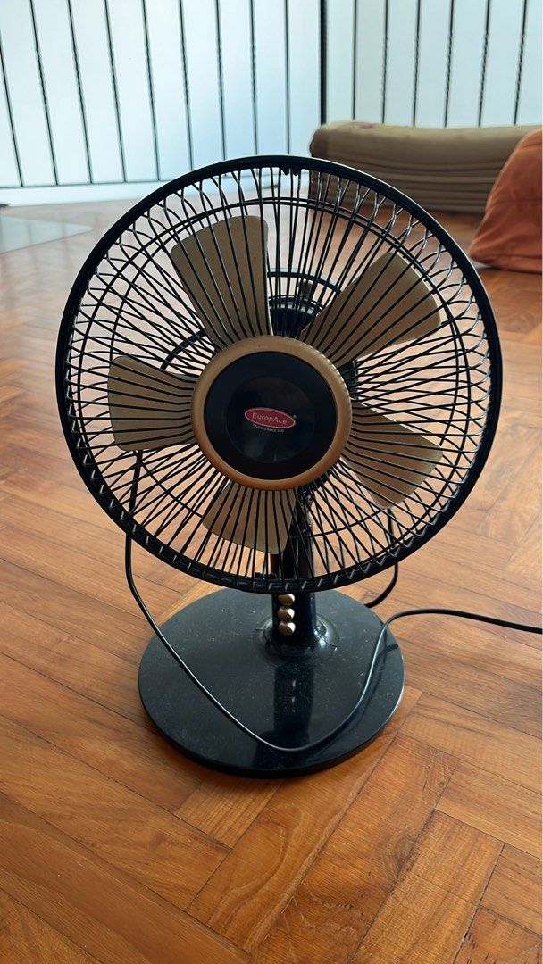 EuropAce Table Fan - Black and Gold, Furniture & Home Living, Lighting ...