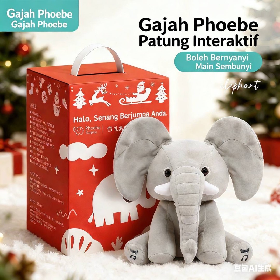 Gajah Phoebe Interactive Elephant Plush Toy, Hobbies & Toys, Toys ...