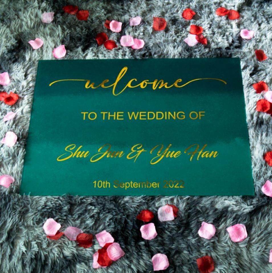 Green Gradient Acrylic Board / Signage / Sign for Events / Weddings ...