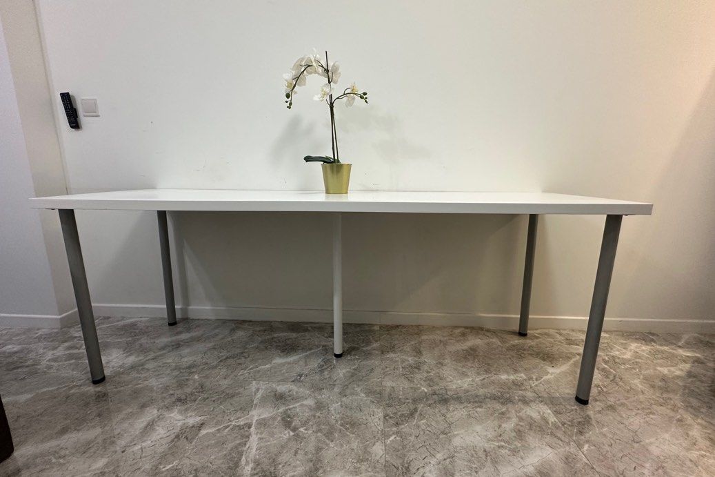 IKEA LINNMON 2 meter Study/ Gaming Table+ 5 ADILS legs, Furniture ...