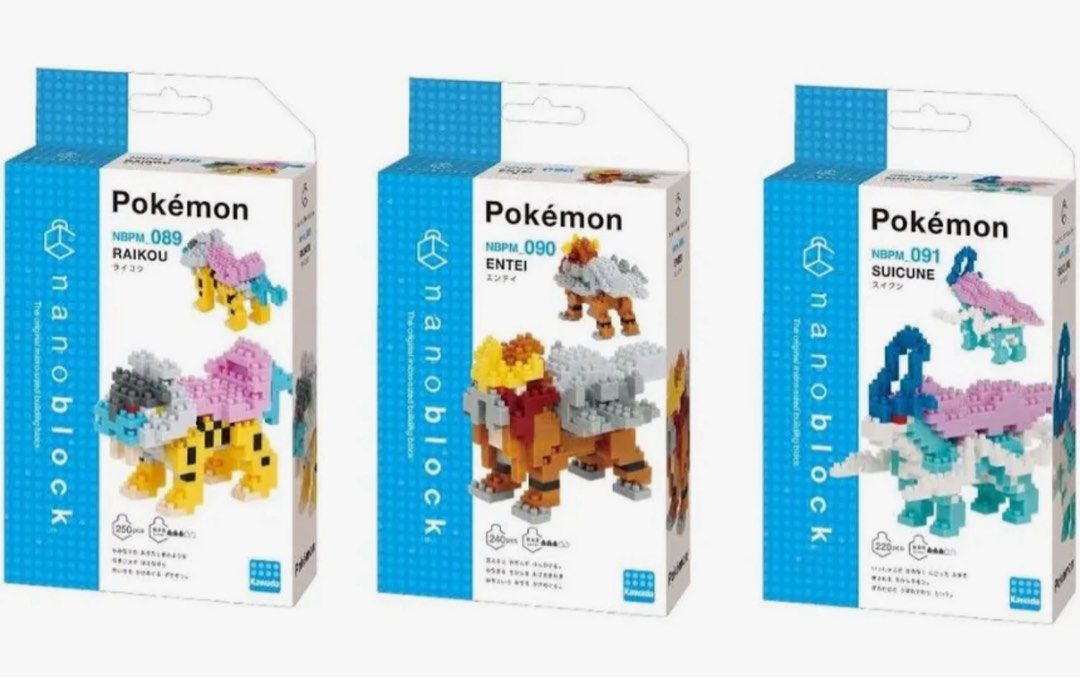nanoblock Pokemon Raikou, Entei, Suicune, Hobbies & Toys, Toys & Games ...