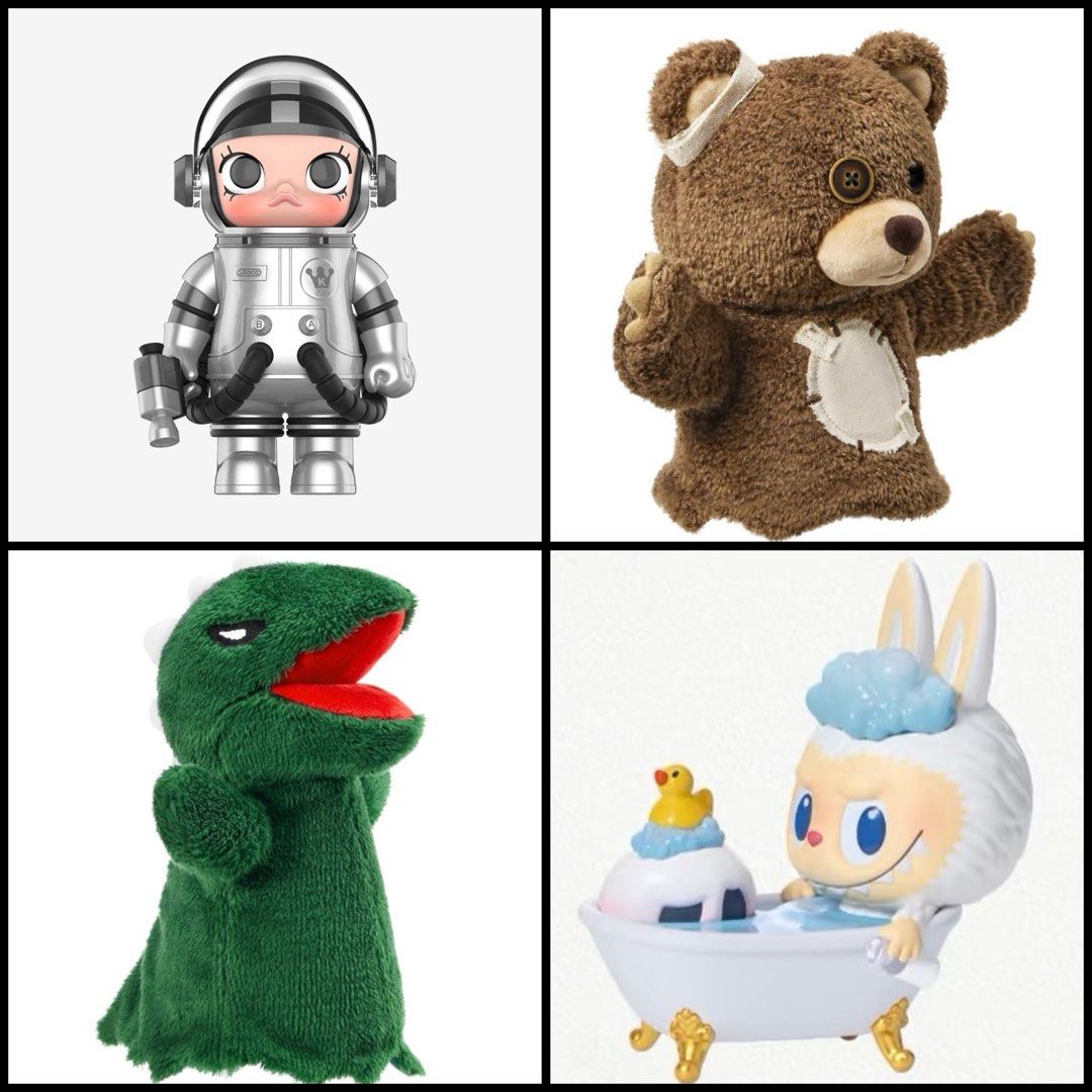 Popmart Hirono Bear Plush Hand Puppet Series | Dino Plush Hand Puppet ...