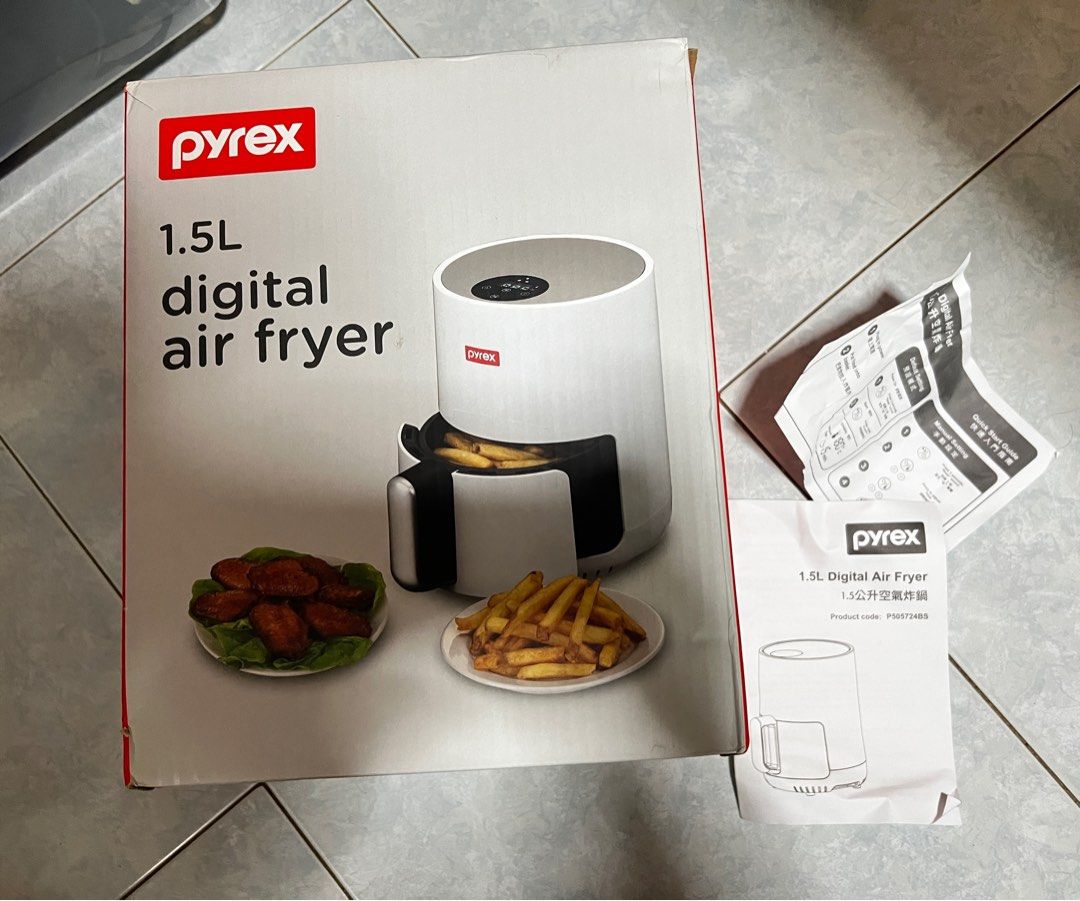 Pyrex 1.5L digital air fryer 空氣炸鍋, 家庭電器, 廚房電器, 焗爐及多士爐 - Carousell