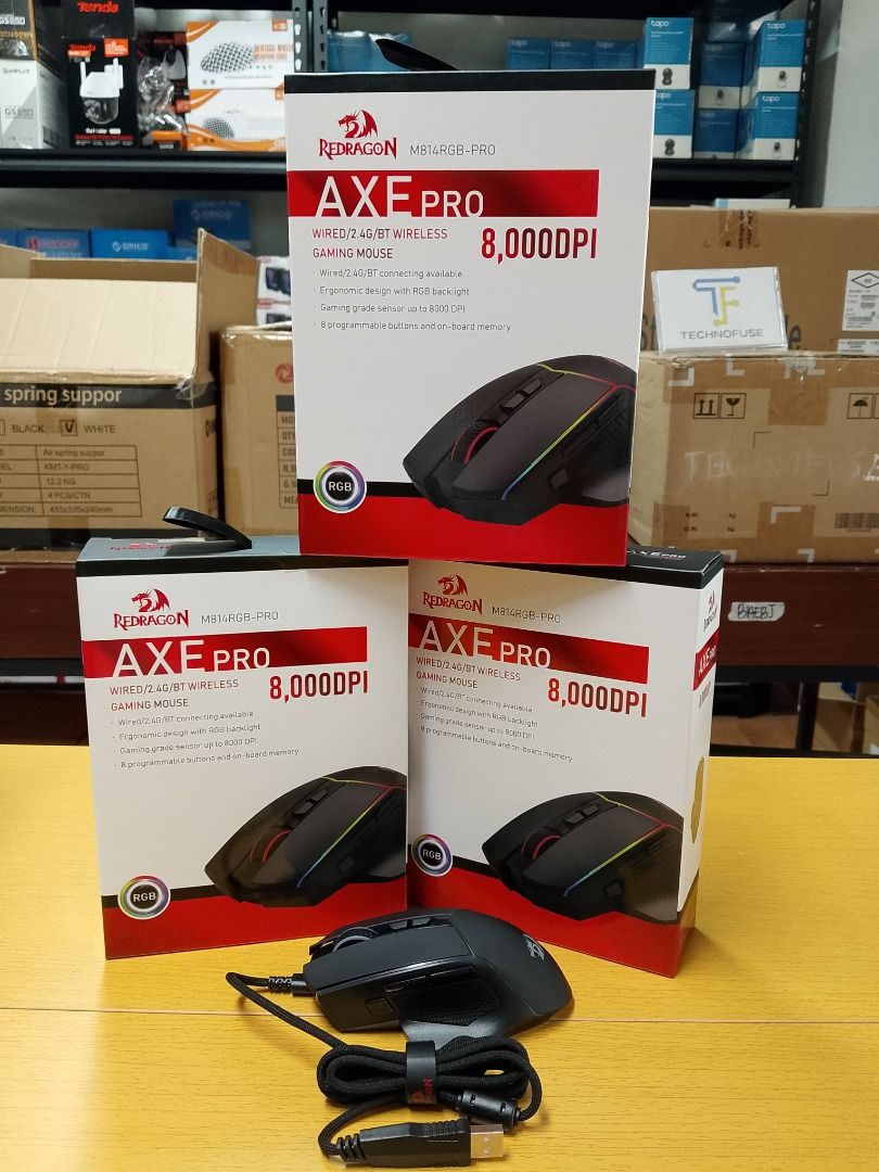 Redragon Axe Pro RGB Tri-Mode Wired / Wireless / Bluetooth Gaming Mouse ...