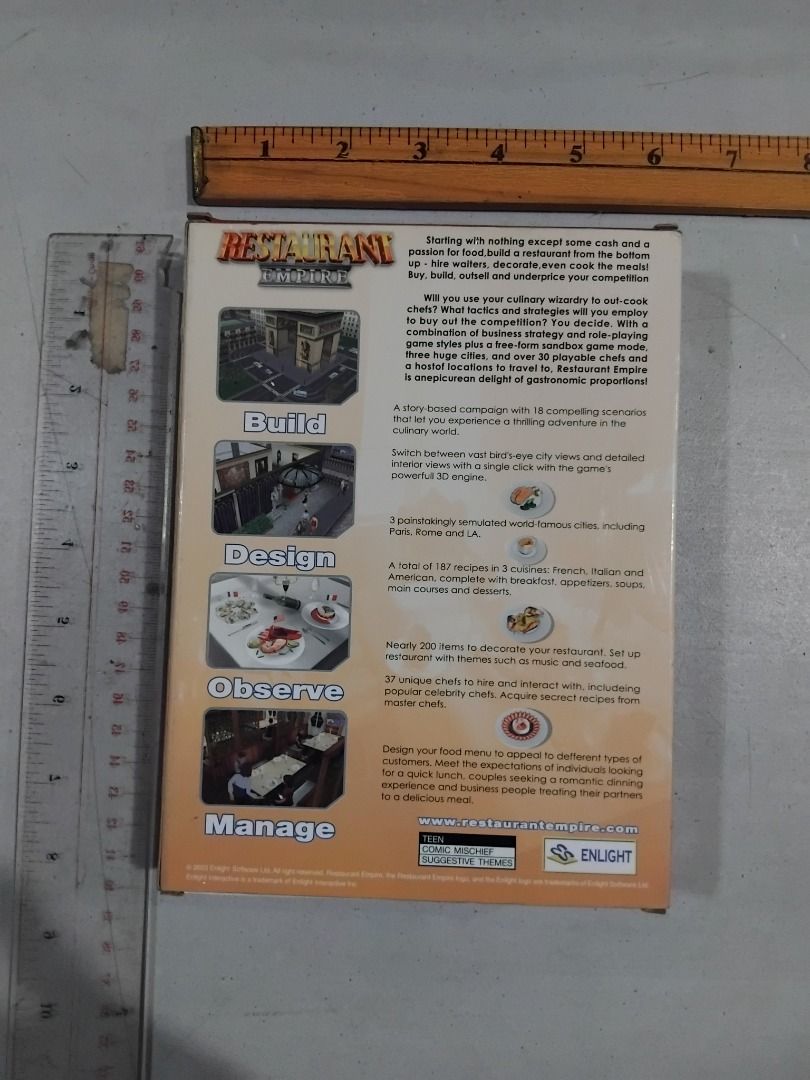 Restaurant Empire PC Game - PC CD-Rom by Enlight Vintage Computer Game ...