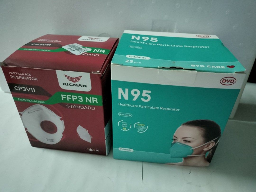 Rigman FFP3 NR & BYD N95 Face Masks, Health & Nutrition, Face Masks ...