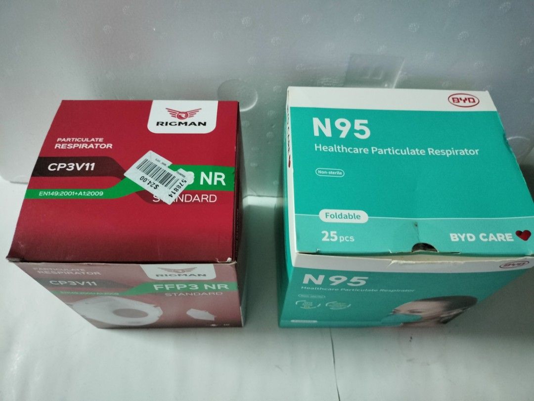 Rigman FFP3 NR & BYD N95 Face Masks, Health & Nutrition, Face Masks ...