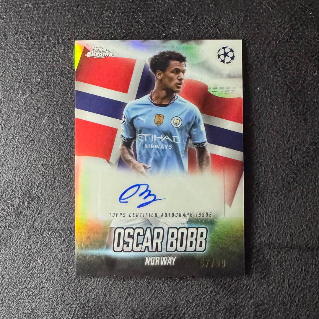 Topps Chrome Oscar Bobb Global Attractions AUTO /99 Man City, Hobbies ...