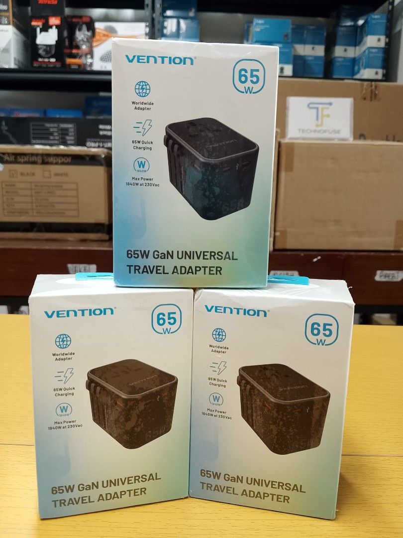 Vention Multi-port 65W GaN Fast Charging Universal Travel Adapter (65W ...