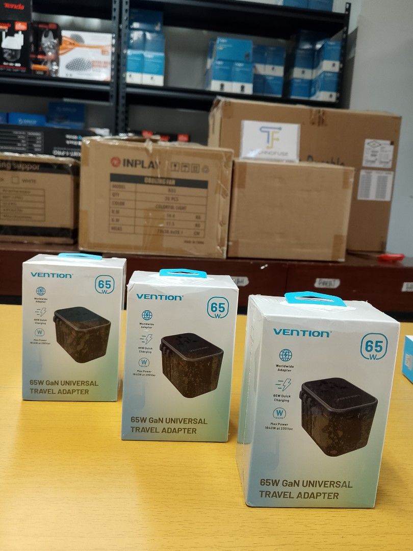 Vention Multi-port 65W GaN Fast Charging Universal Travel Adapter (65W ...