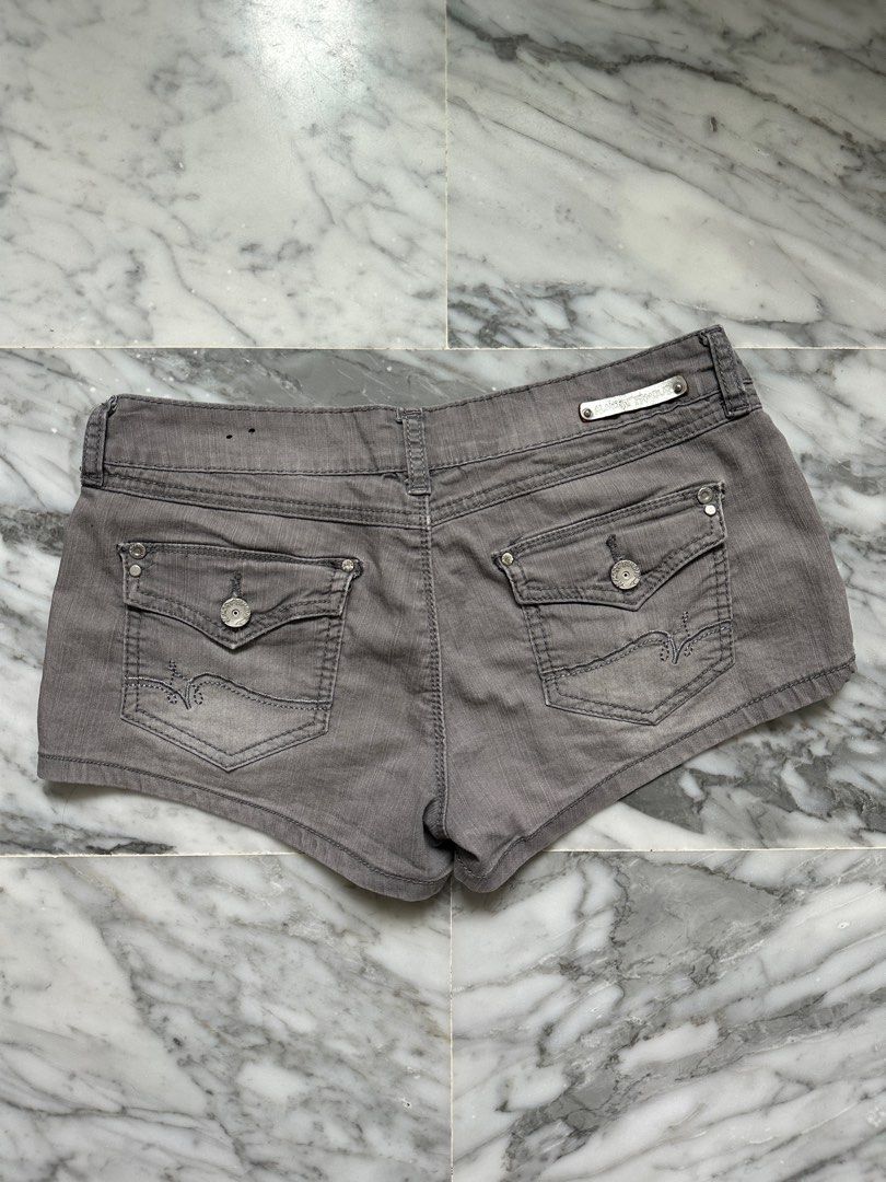 Vintage Almost Famous Y2K Low Rise Denim Mini Shorts, Women's Fashion ...