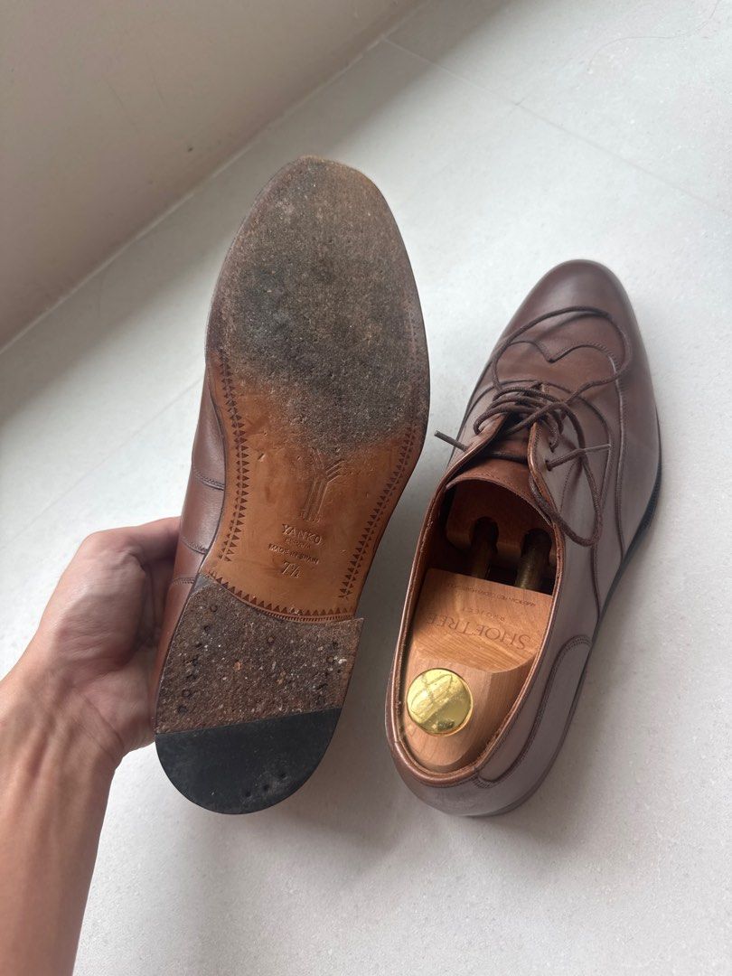 Yanko Full Grain Brown leather dress shoes (Goodyear welted), Men's ...