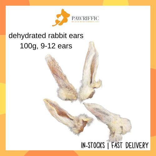 100g Dehydrated Rabbit Ear Dog Treats | Natural Dewormers, Pet Supplies ...