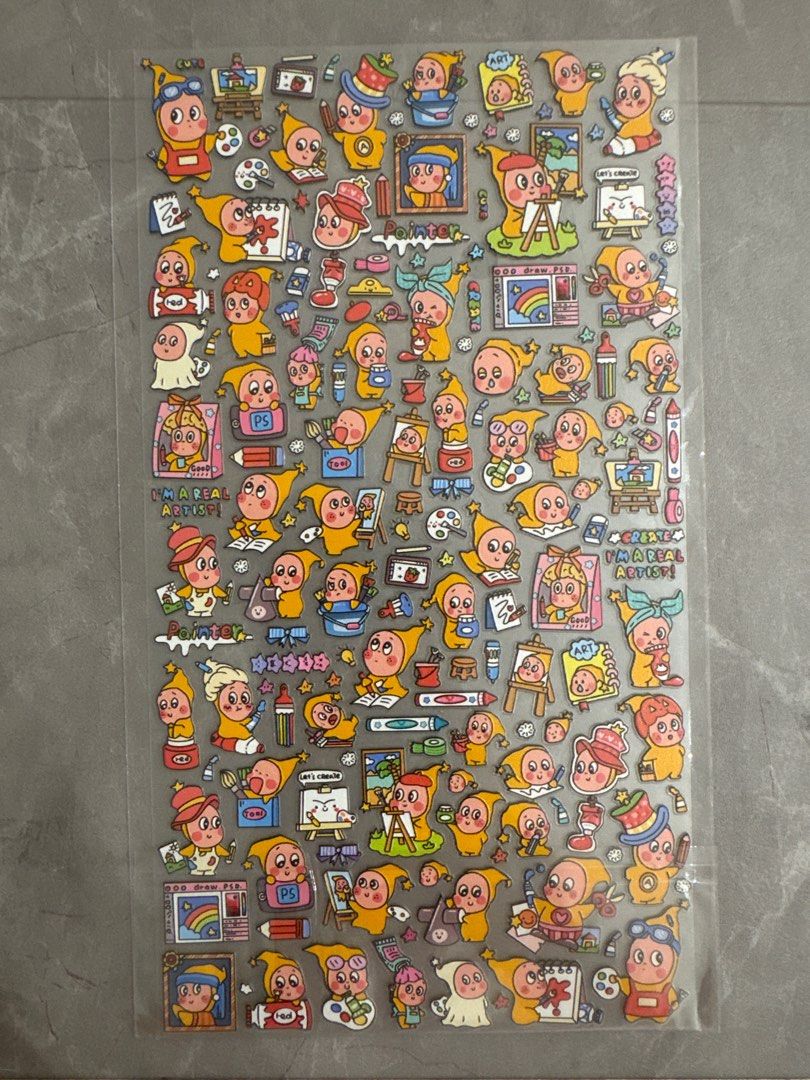 3D Cute Character Sticker Sheets - labubu Shaun the sheep, Hobbies ...