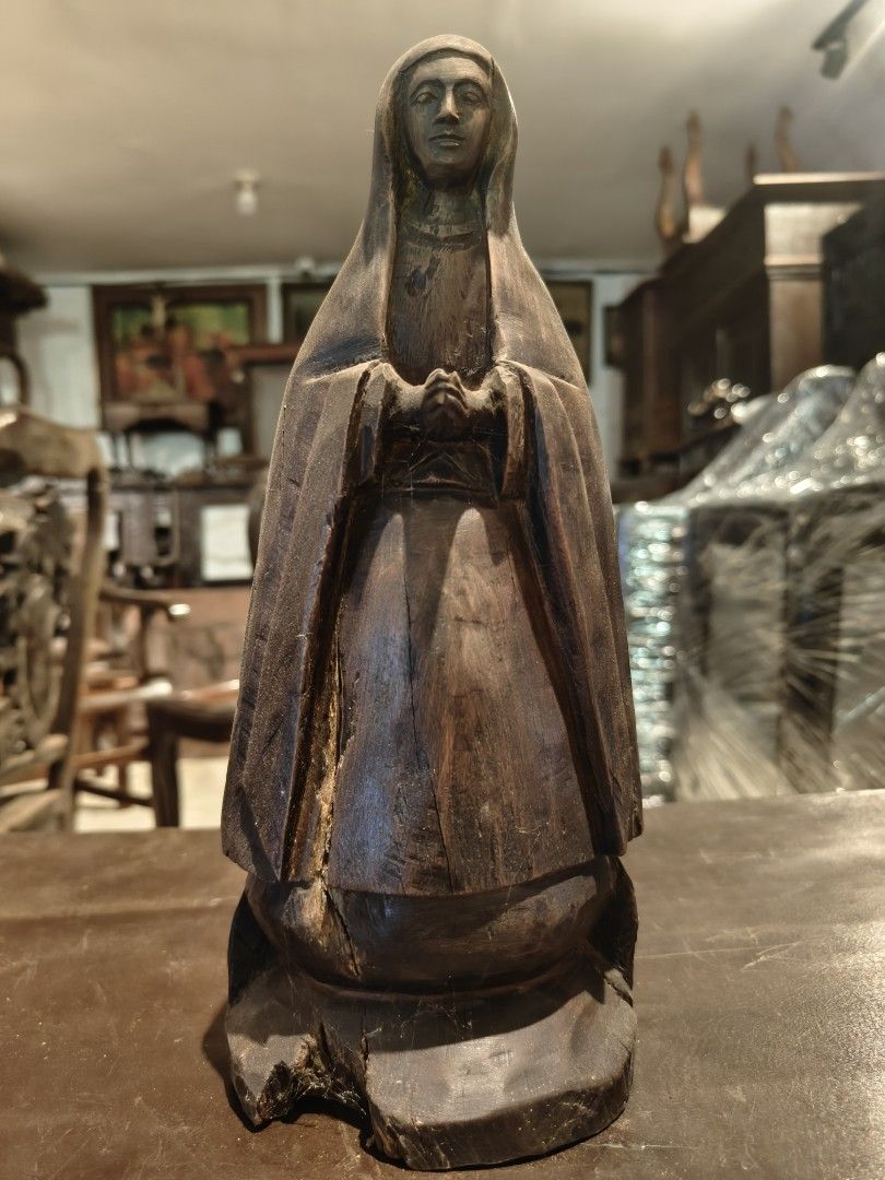 Antique Wooden Religious Statue of Buntis Immaculada Conceptio, Hobbies ...