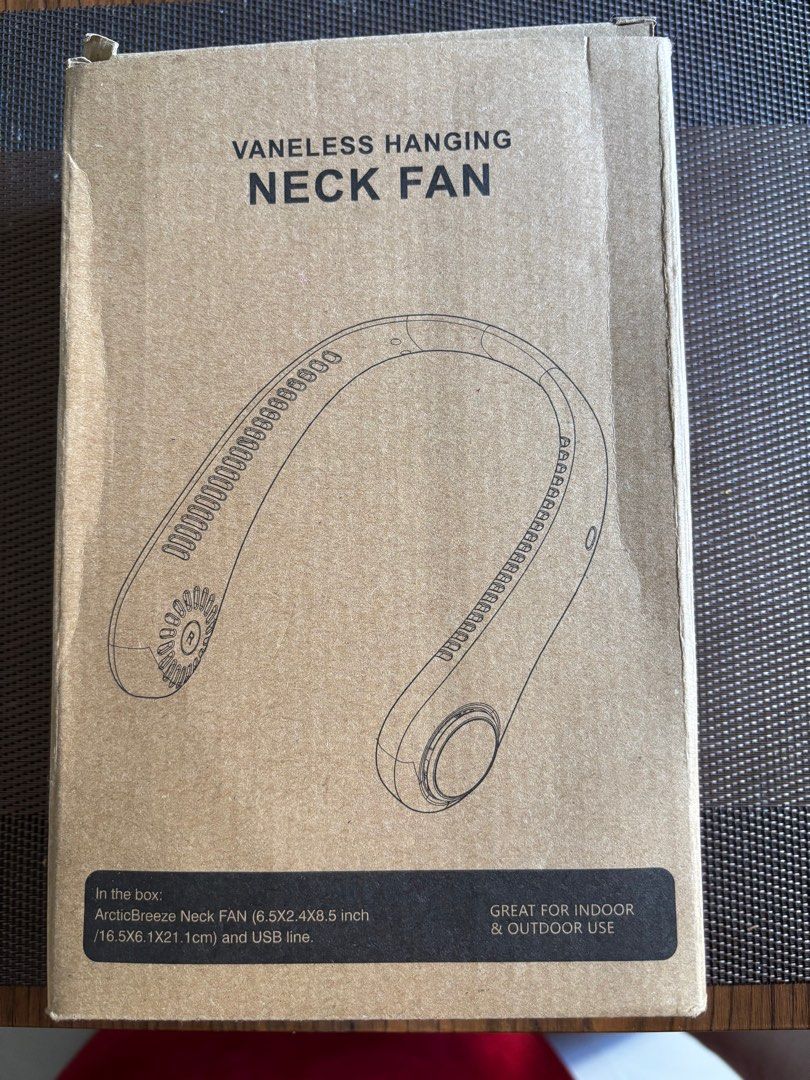 ArcticBreeze Vaneless Hanging Neck Fan, Hobbies & Toys, Travel, Travel ...
