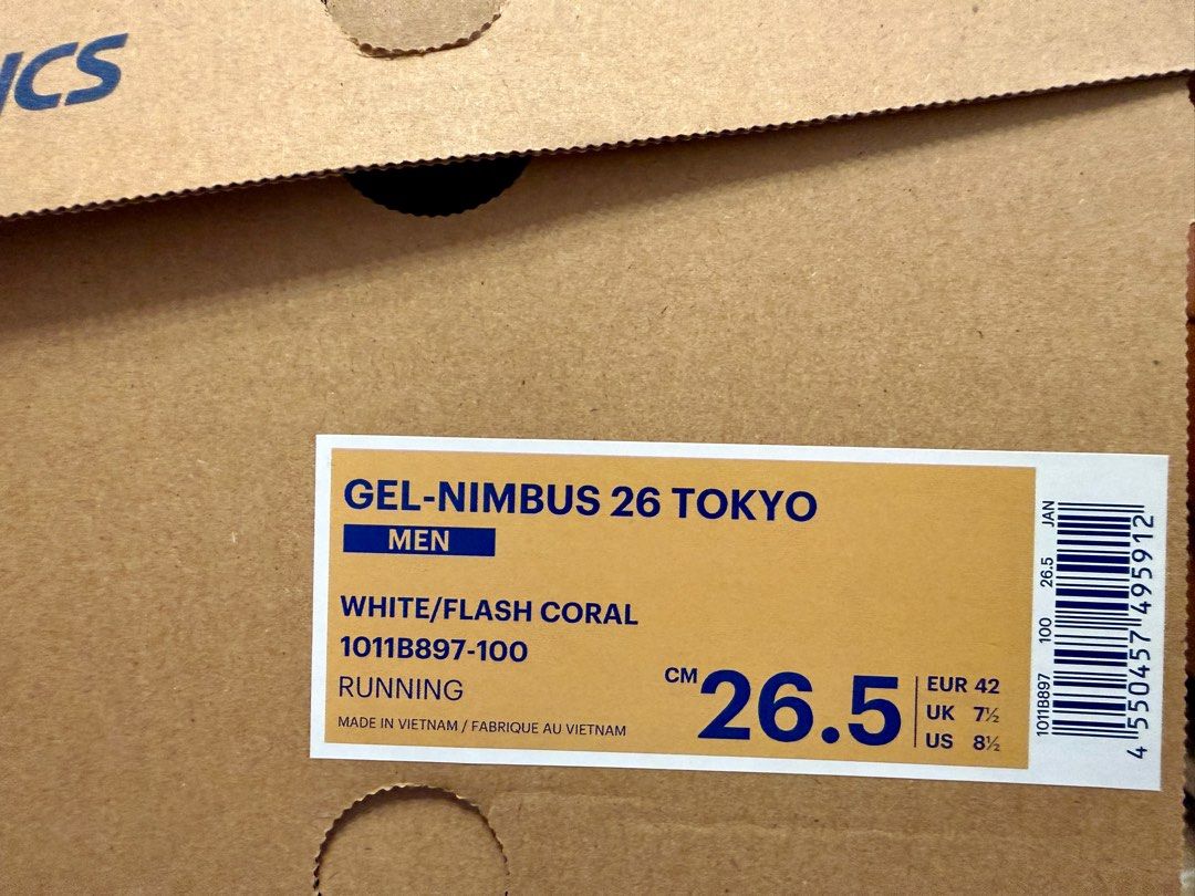 Asics Gel-Nimbus 26 Tokyo Marathon 2024 version US8.5, 男裝, 鞋, 波鞋 ...