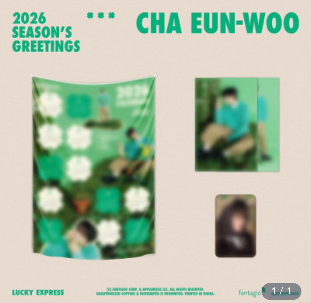 Astro cha eun woo 車銀優 2026年 season greeting 周邊 MD 布藝日曆 明信片套裝 小卡 $280/1 ...